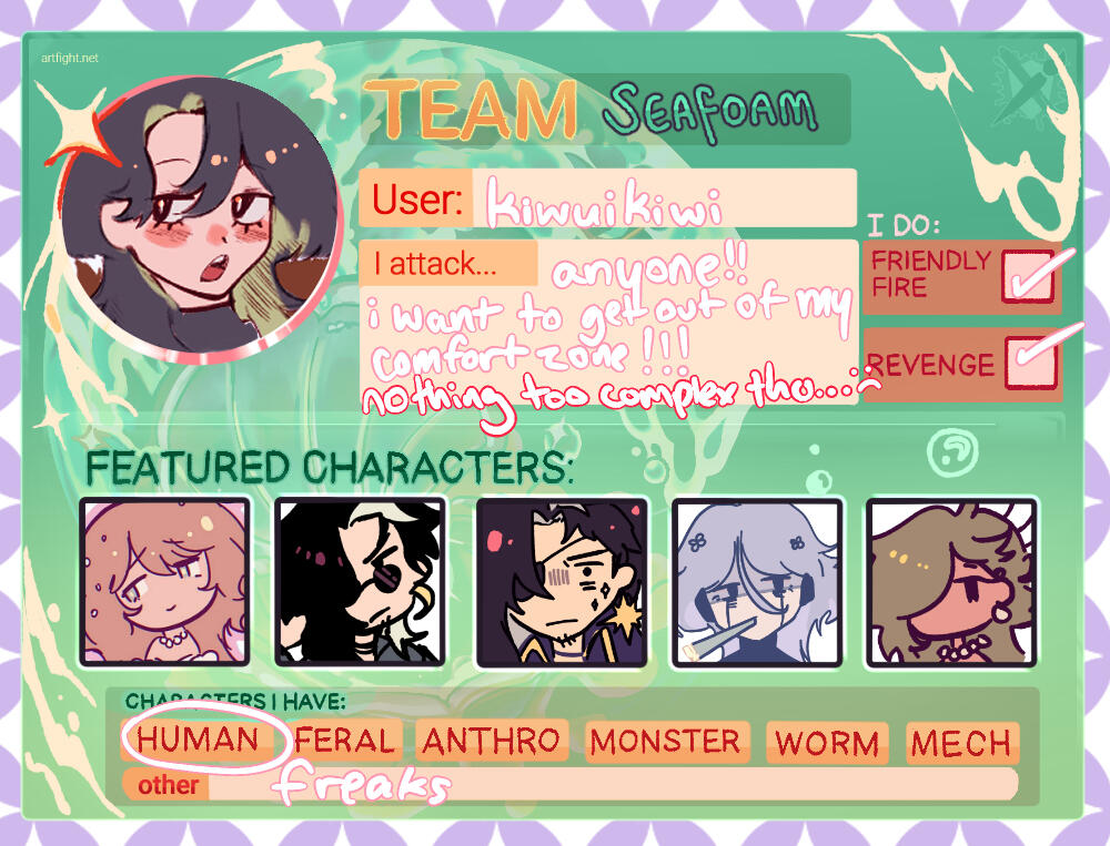 SHOW ME YOUR ARTFIGHT CARDS!!! on Toyhouse